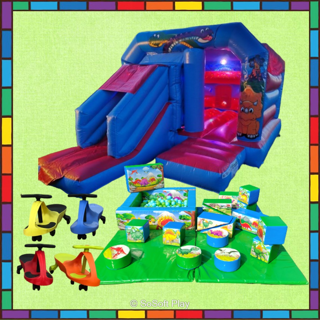 Disco Dinosaur Party Package - Bouncy Castle & Soft Play Hire in ...
